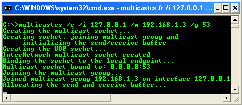 The C++ .NET multicast program example with source codes, screenshot steps and sample output