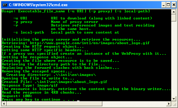 The steps on developing the VB .NET http get request program example with VB .NET code sample ...